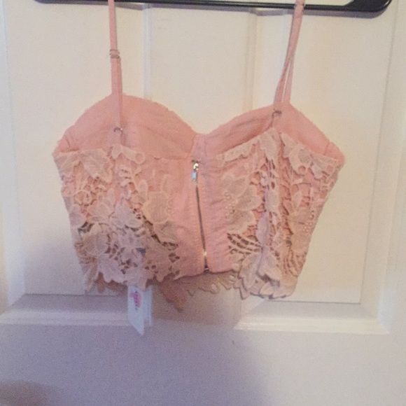 Hope's | Tops | Adorable Pink Lace Crop Top | Poshmark
